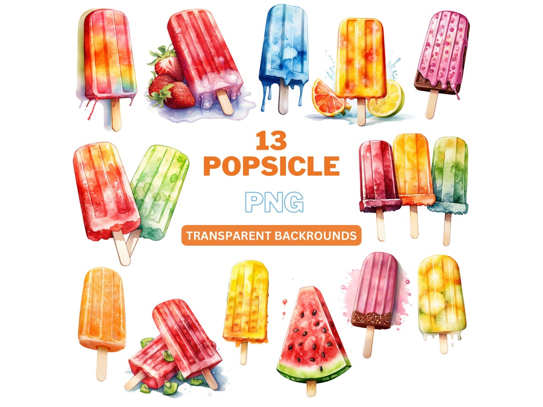 Popsicle Clipart, Food Clipart, Summer Clipart, Watercolour Food ...