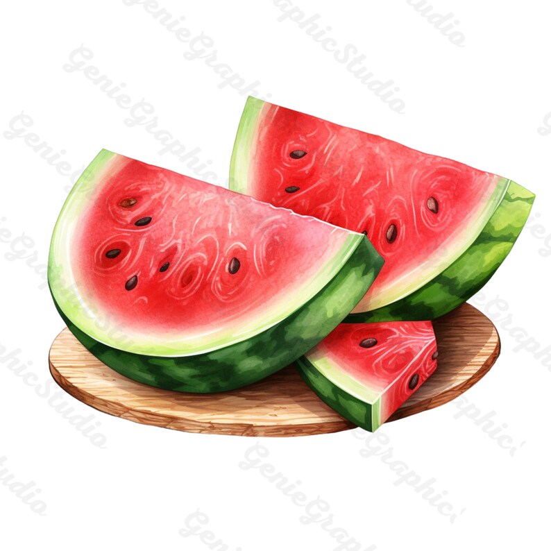 Watermelon Clipart, Fruit Clipart, Summer Clipart, Watercolour Food ...