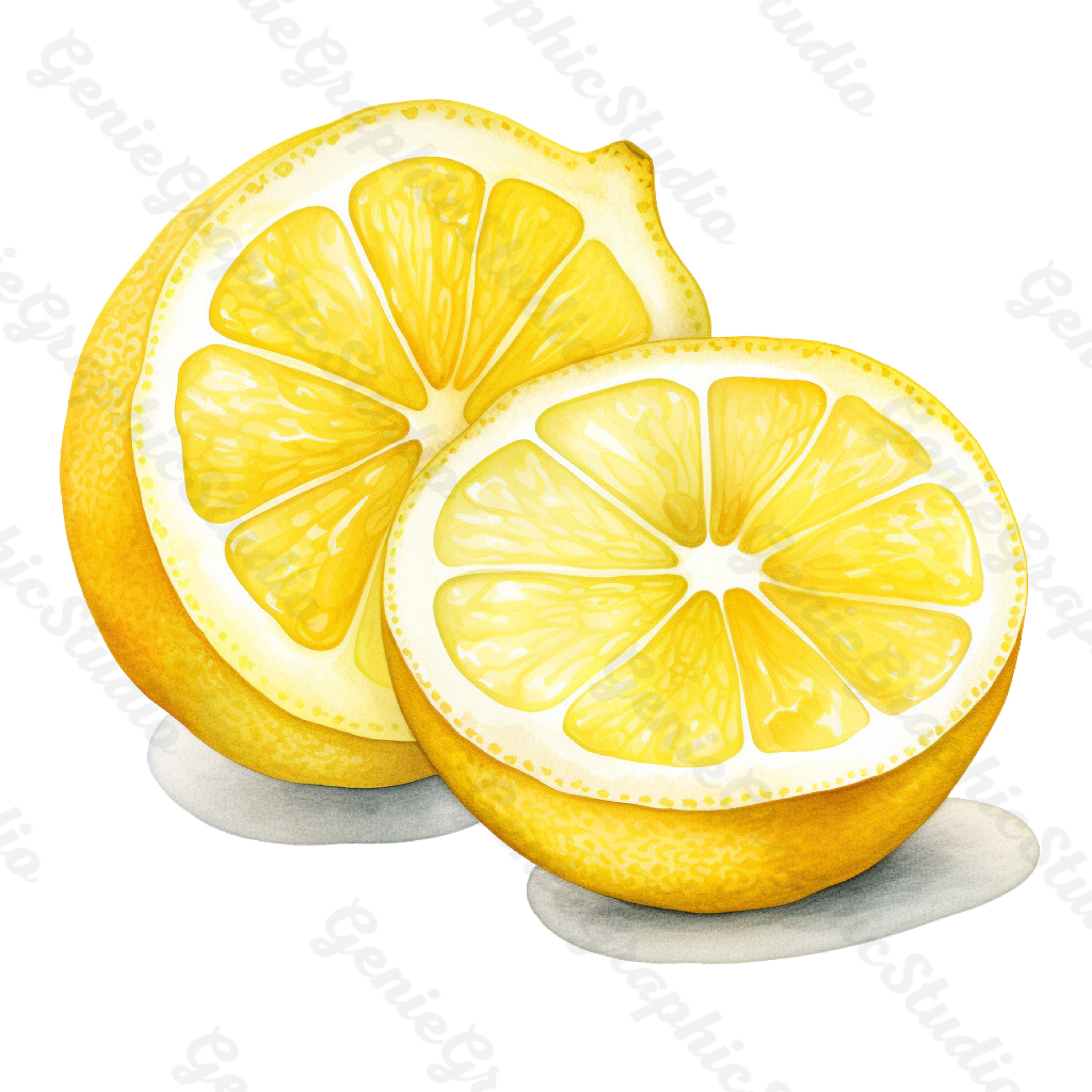 Watercolor Lemon Clipart: Summer Fruit PNG, Commercial Use (digital ...