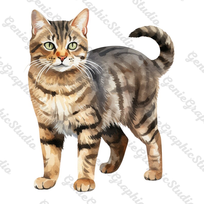 Watercolor Cat Clipart, Cute Cat Png, Pet Clipart, Animal Clipart ...