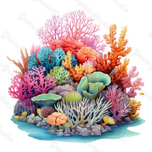 Ocean Clipart, Under the Sea Clipart, Watercolor Sea Creatures, Ocean ...