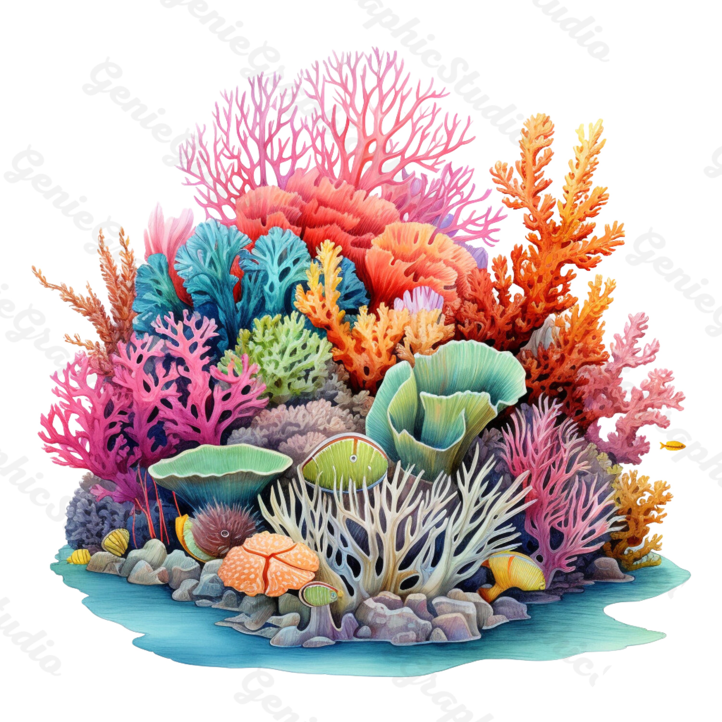 Ocean Clipart, Under the Sea Clipart, Watercolor Sea Creatures, Ocean ...