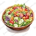 Salad Clipart, Healthy Food Png, Printable Wall Art, Watercolor Salad ...