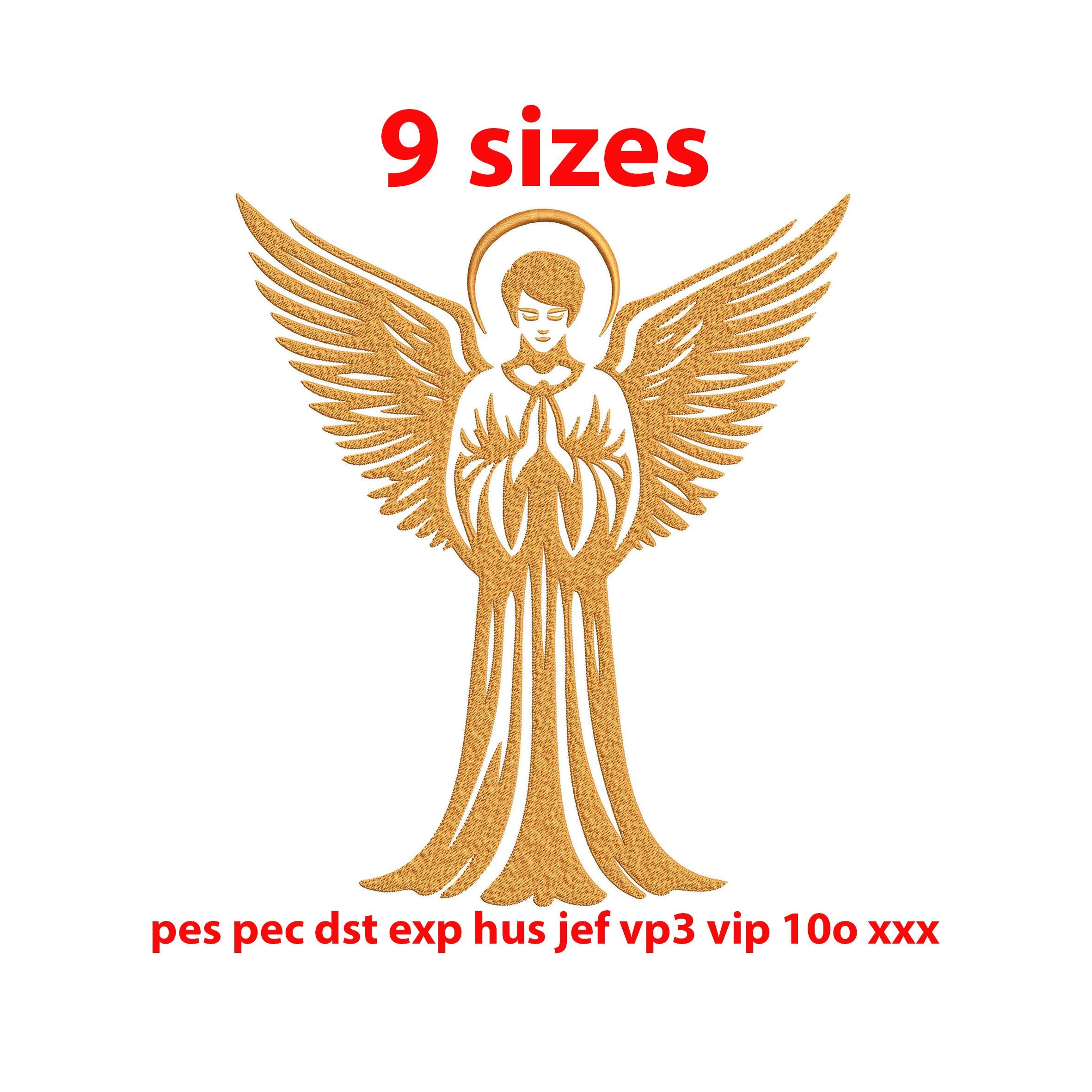 Praying Guardian Angel Machine Embroidery Design – 9 Sizes (digital ...