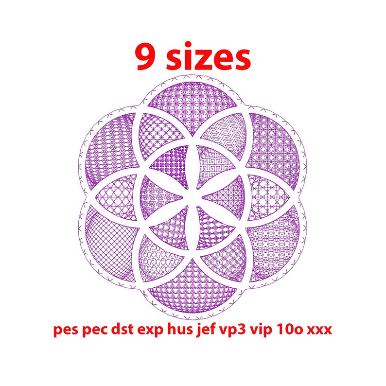 3D Mandala - Machine Embroidery Design - Napkin Design - 9 Sizes - Pes ...