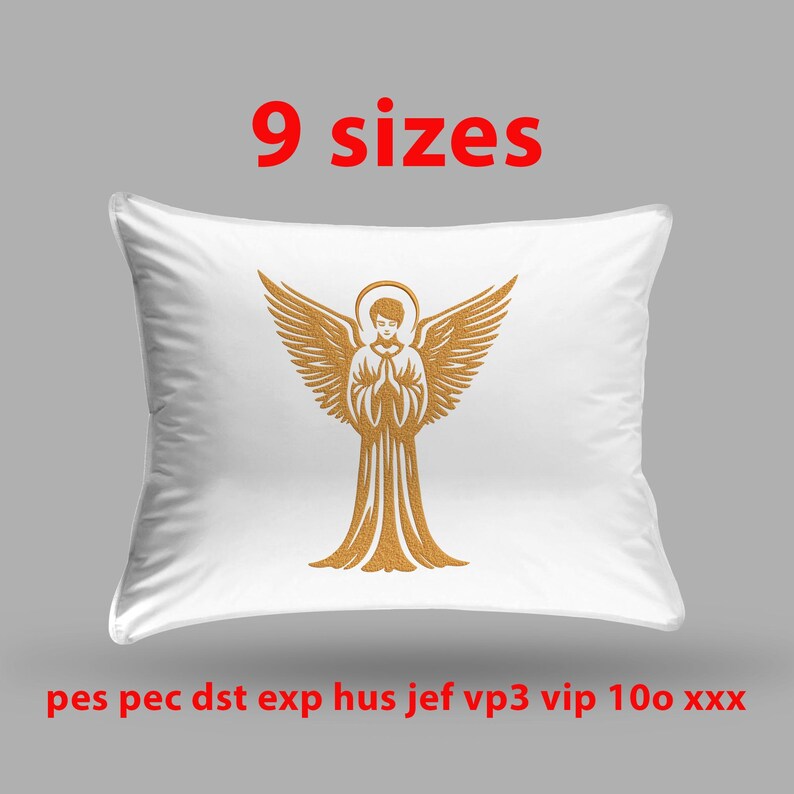 Praying Guardian Angel Machine Embroidery Design – 9 Sizes (digital ...