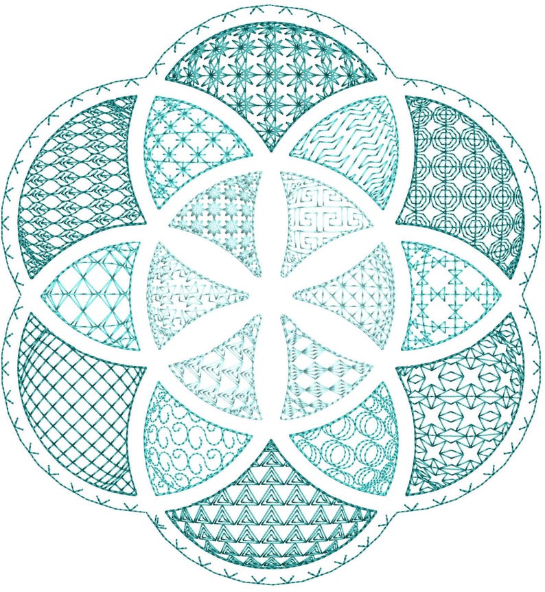 3D Mandala - Machine Embroidery Design - Napkin Design - 9 Sizes - Pes ...