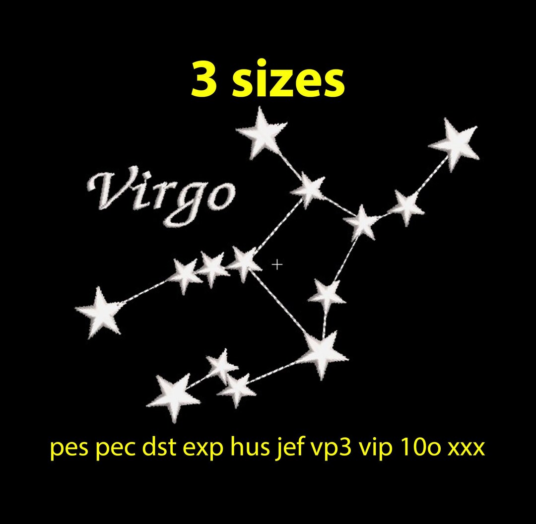 Virgo Zodiac Constellation Machine Embroidery Design (digital Design ...