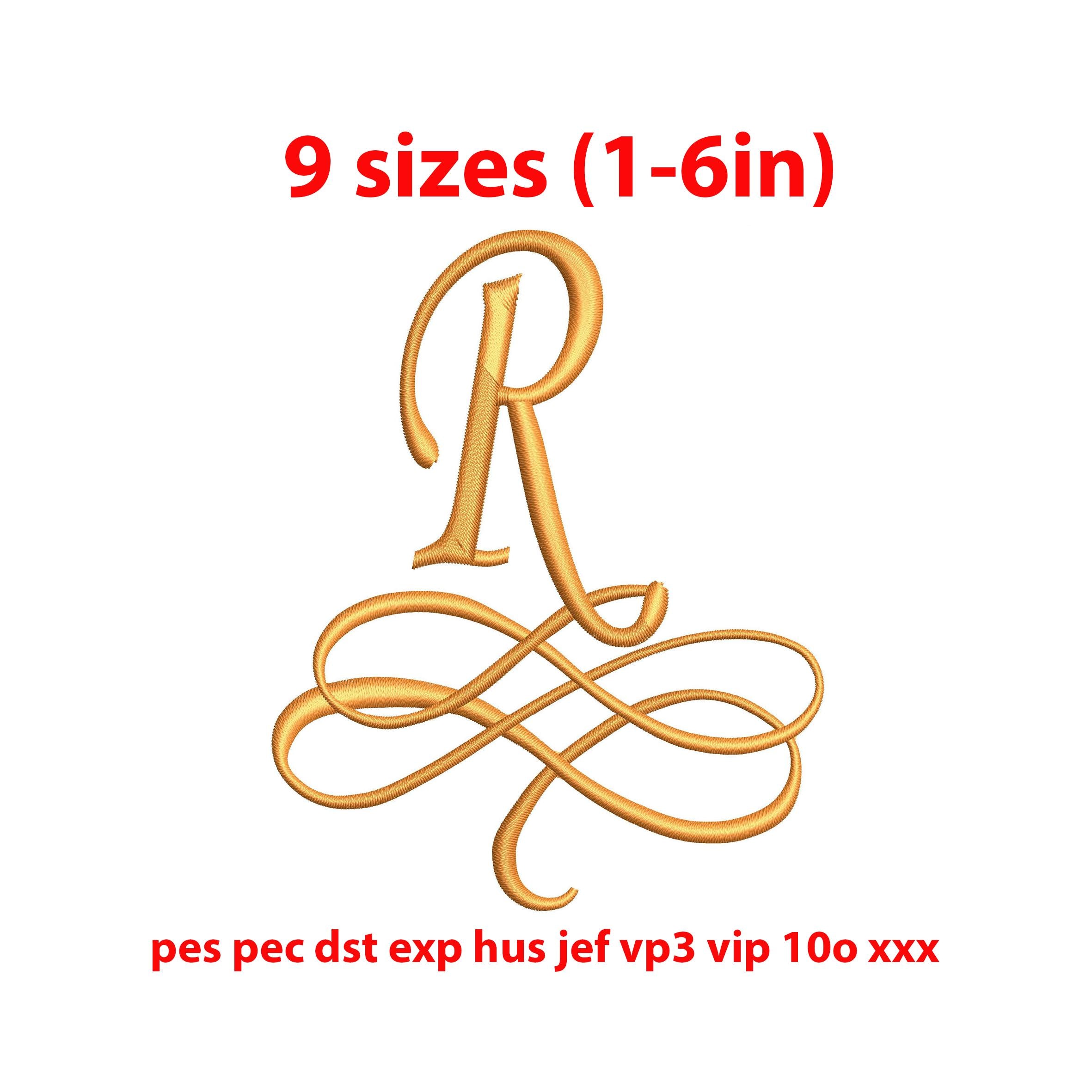 Elegant Monogram Letter R - Embroidery Font Design File - Wedding ...