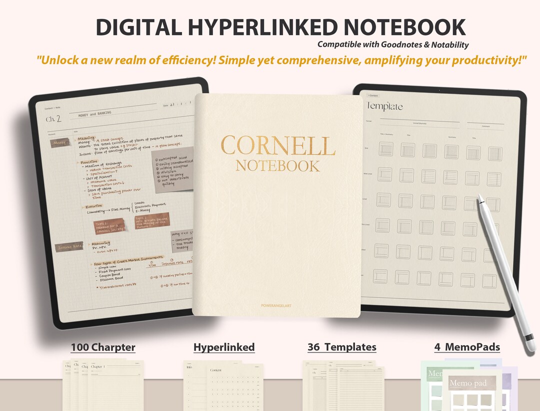 Leather Digital Hyperlinked Notebook, Portrait, Notebook With Tabs ...