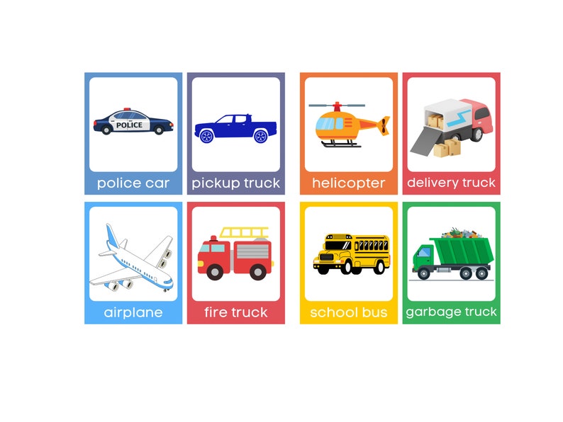 Transport Flashcards | Montessori Flashcards, Homeschool, Preschool ...