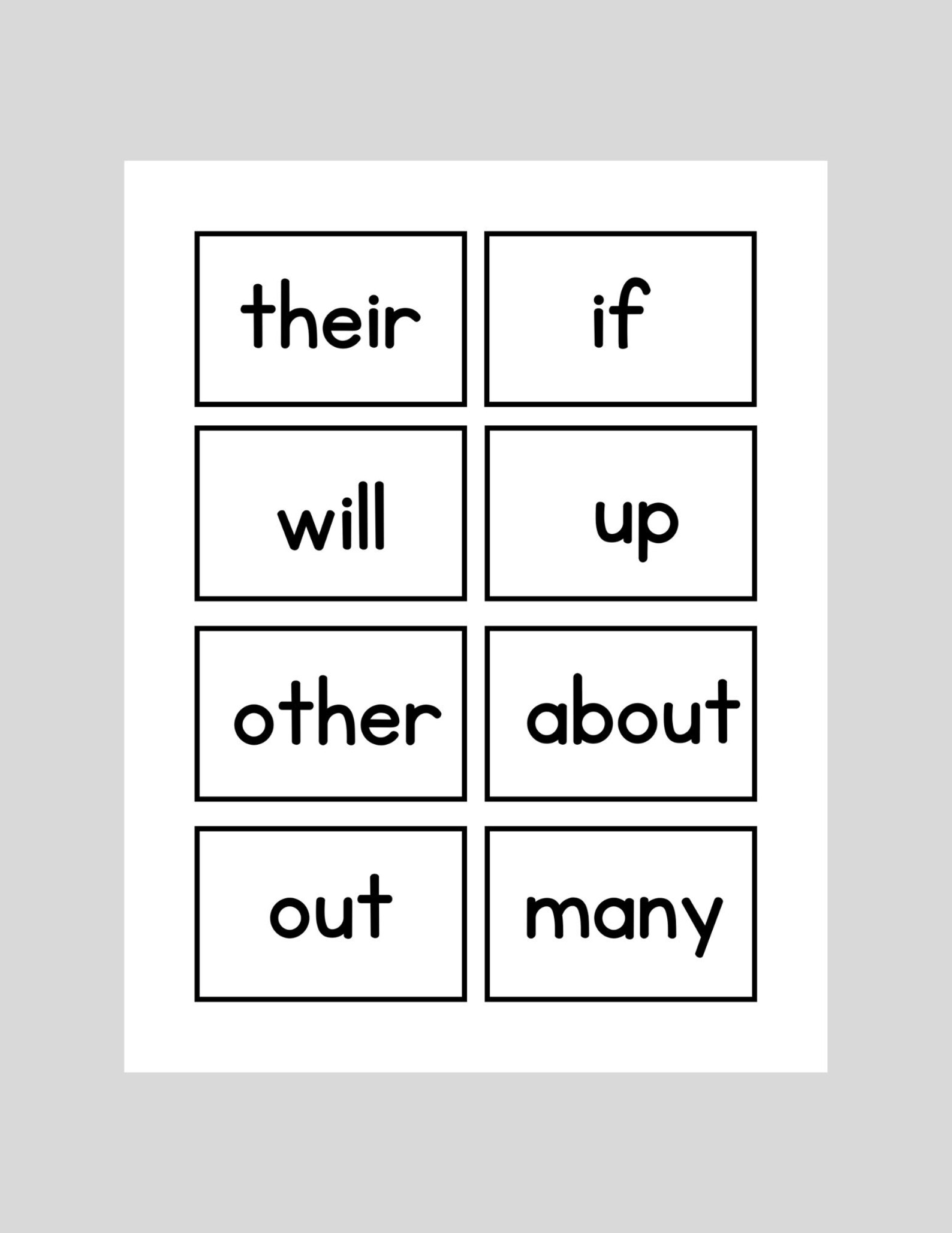 100 Sight Word Flash Cards Printable | Preschool & Kindergarten ...