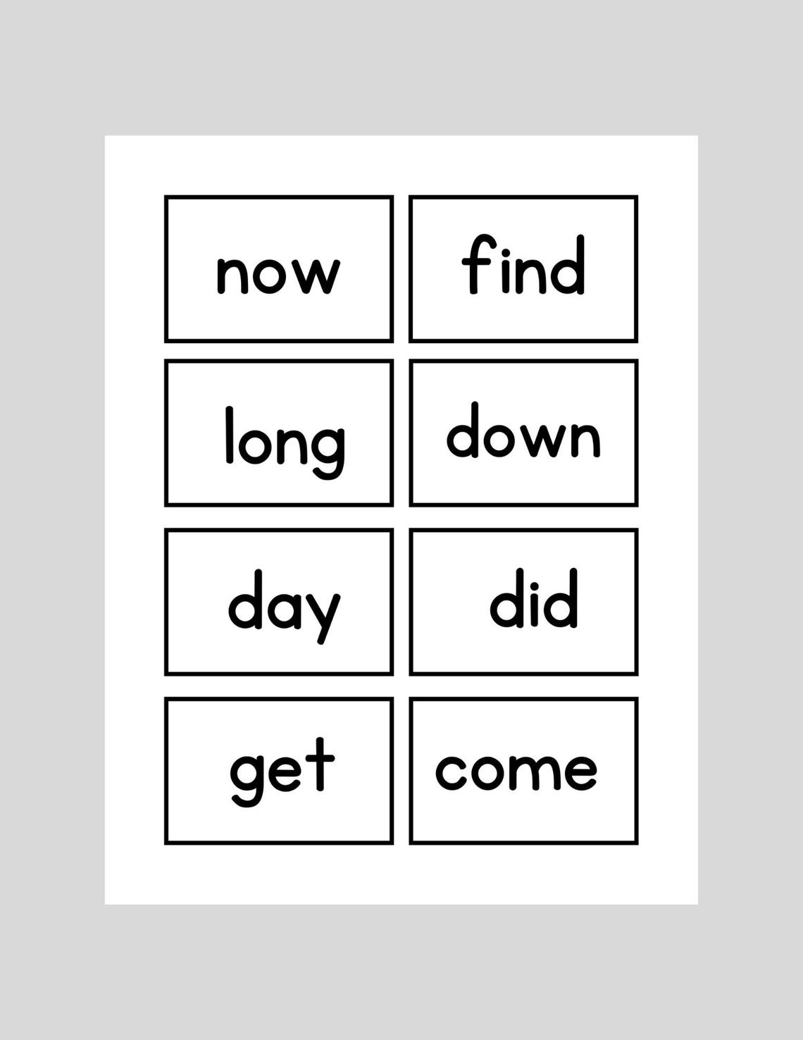 100 Sight Word Flash Cards Printable | Preschool & Kindergarten ...