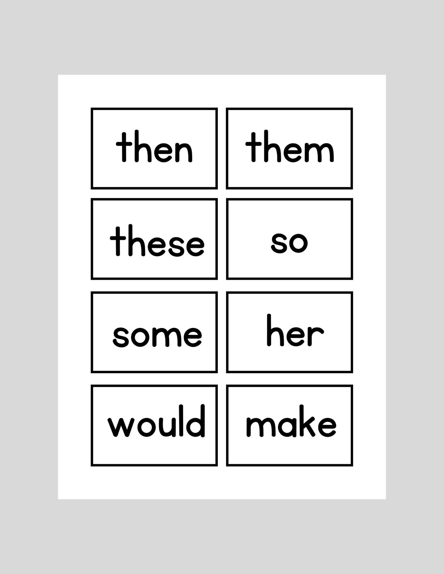 100 Sight Word Flash Cards Printable | Preschool & Kindergarten ...