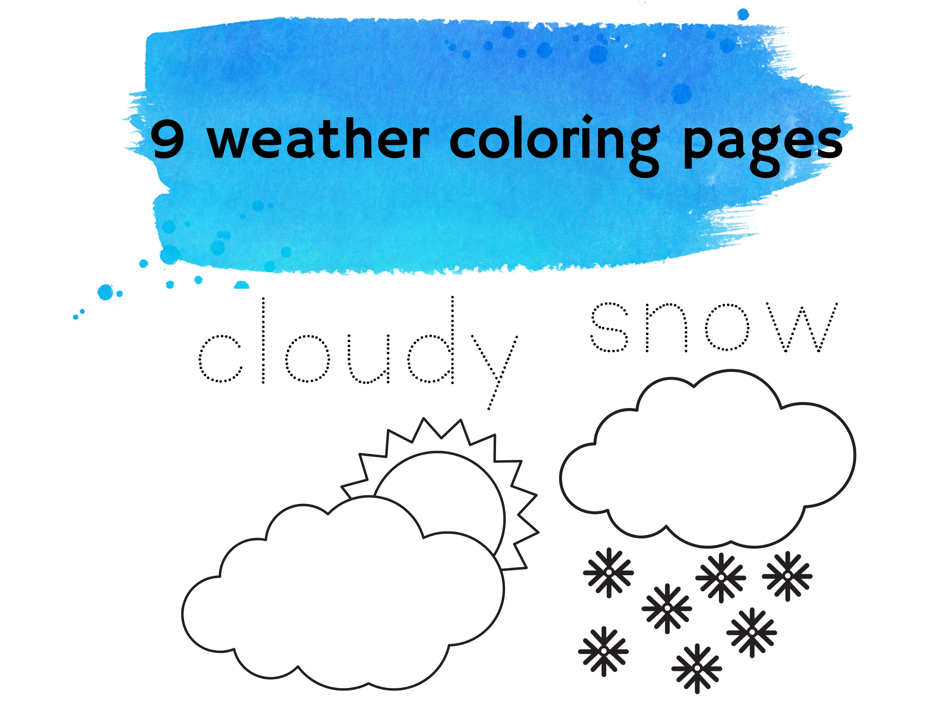 Weather Coloring Pages for Kids | Printable Coloring Sheets | Toddler ...