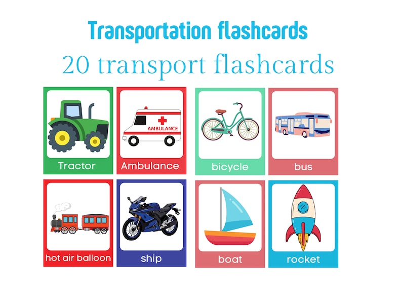 Transport Flashcards | Montessori Flashcards, Homeschool, Preschool ...