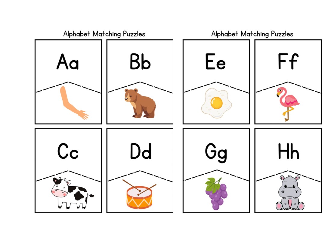 Colorful Alphabet Matching Puzzle - Printouts -kids-teacher - Coloring ...