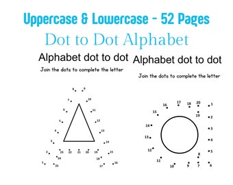 26 Pages Dot to Dot Alphabet Printable Worksheet, Alphabet Worksheets ...