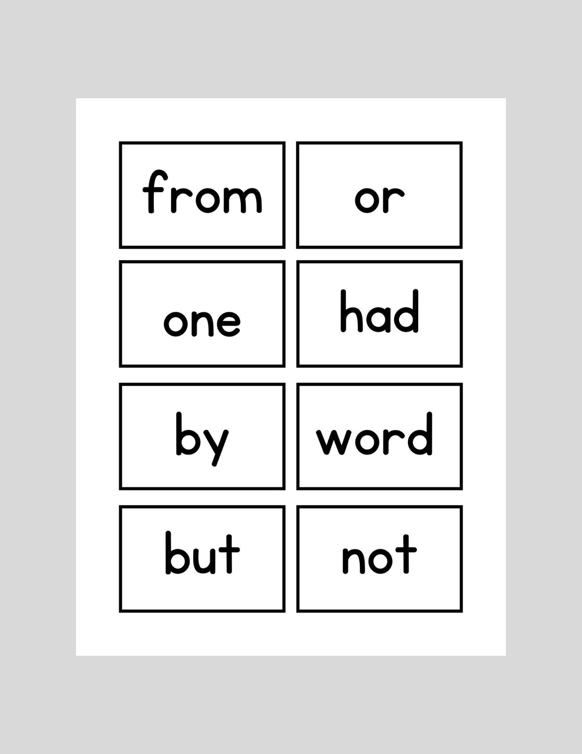 100 Sight Word Flash Cards Printable | Preschool & Kindergarten ...