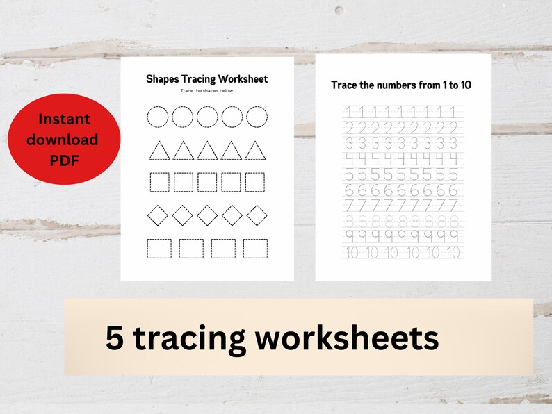 Preschool Tracing Worksheets, Lines Trace Pages Printable, Homeschool ...