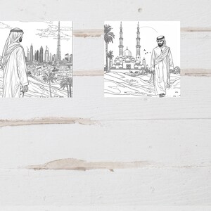 Dubai Landmarks, Burj Khalifa, Dubai Coloring Page Instant Download ...