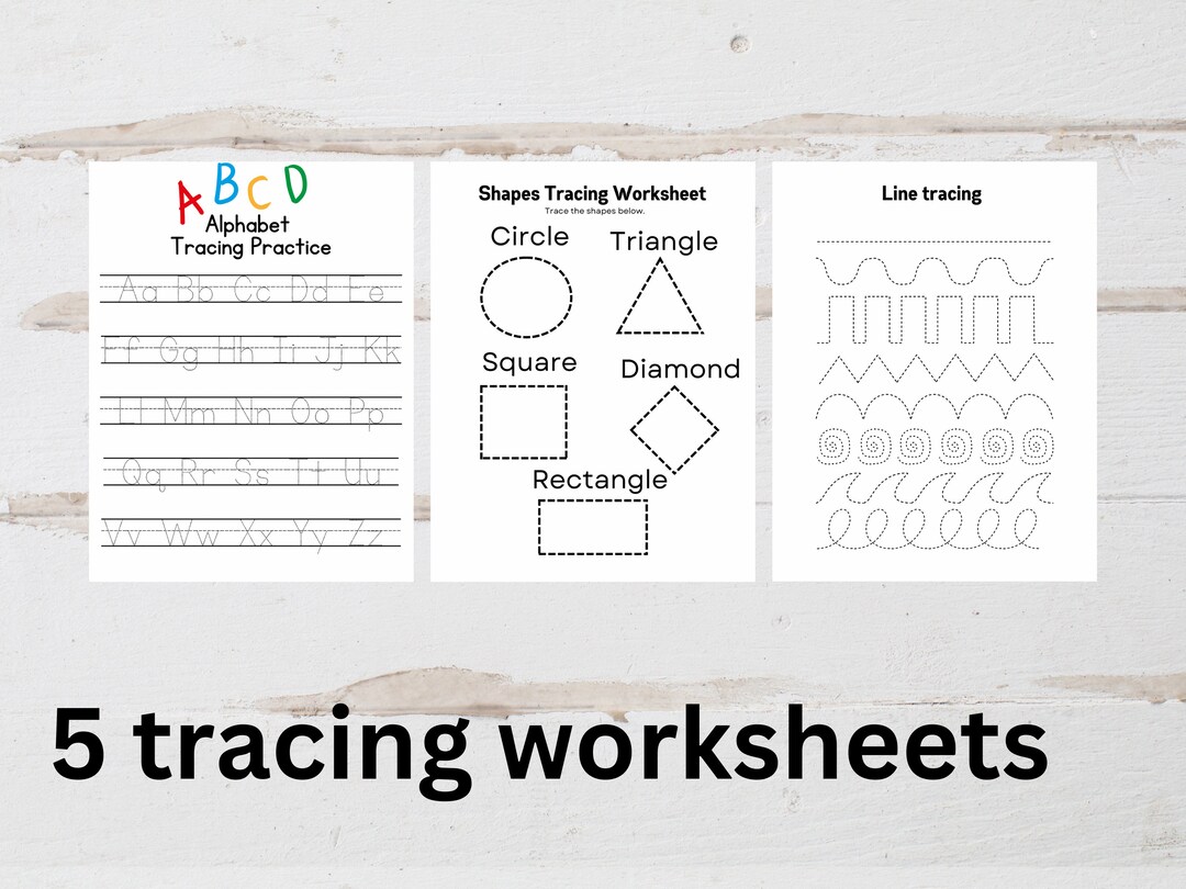 Preschool Tracing Worksheets, Lines Trace Pages Printable, Homeschool ...