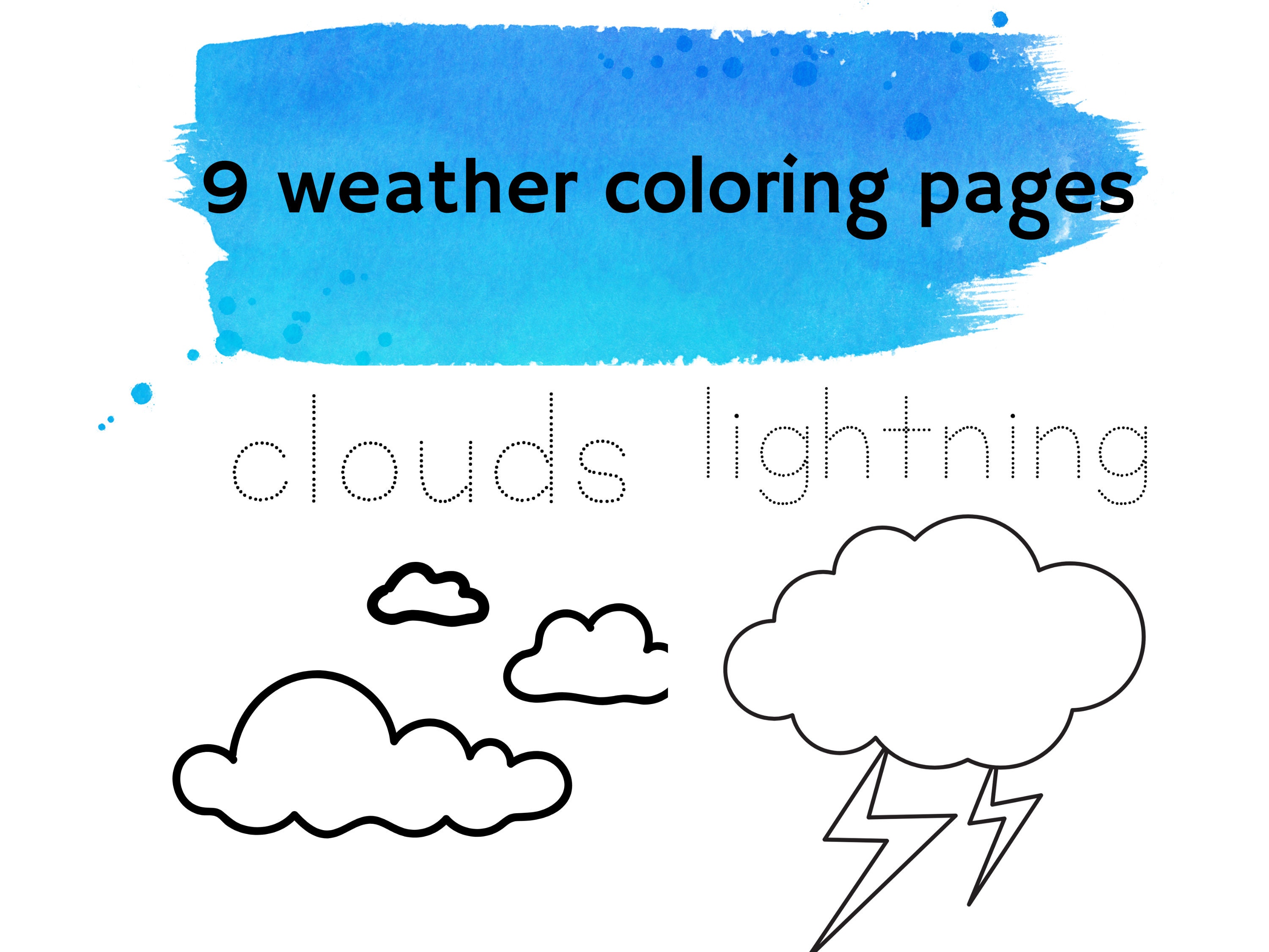 Weather Coloring Pages for Kids | Printable Coloring Sheets | Toddler ...