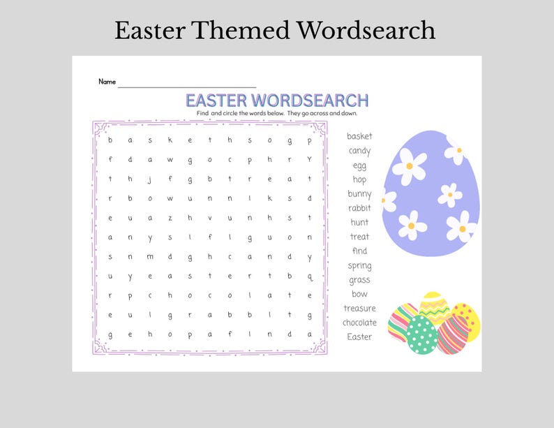 Easter Word Search Printable | Kids Activity | Holiday Puzzle | Instant ...