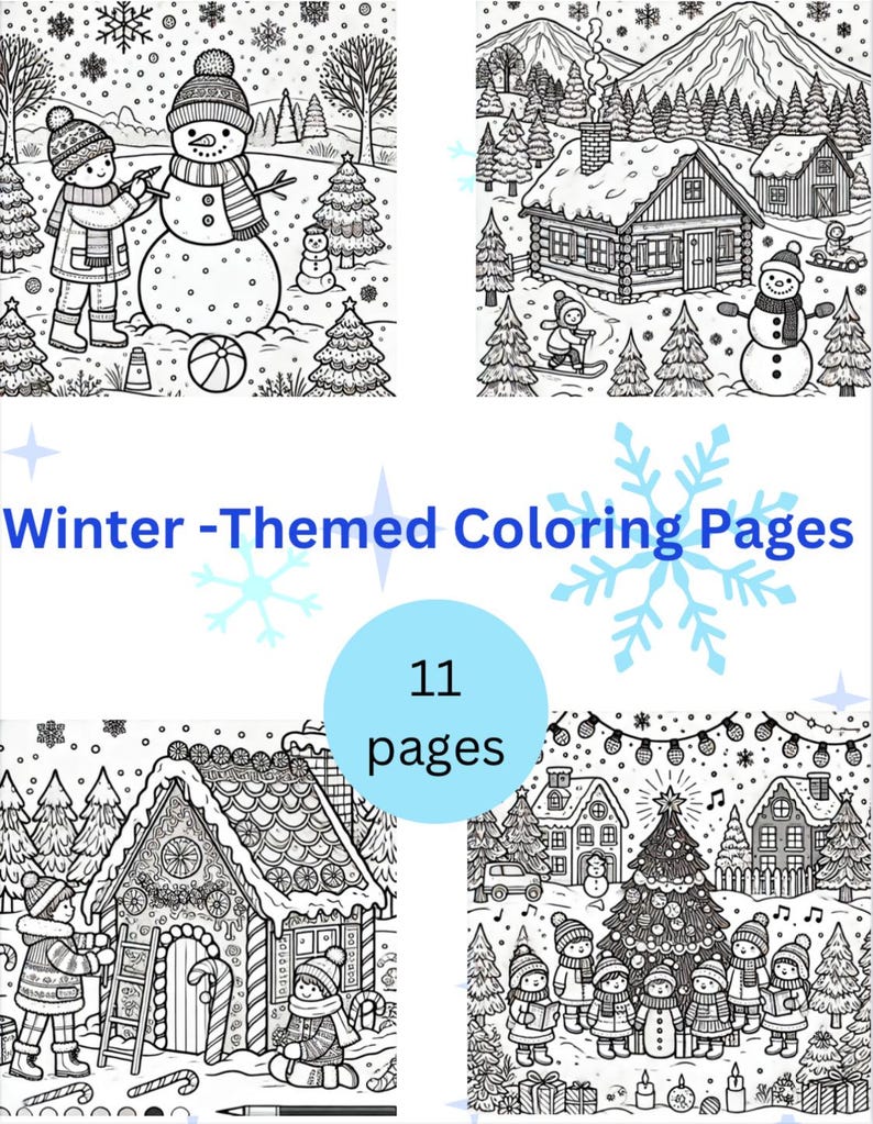 Winter-themed Printable Coloring Pages for Kids Festive and Fun ...