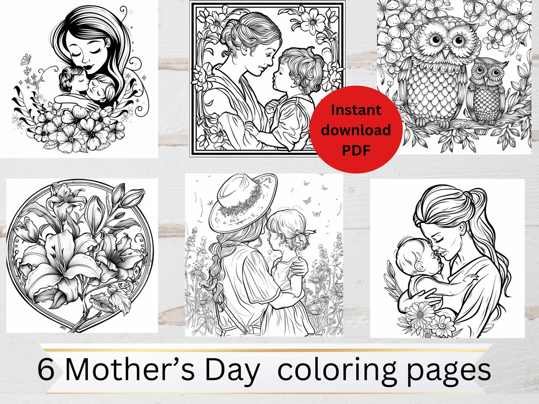 Mothers Day Themed Colouring Coloring Book - Etsy