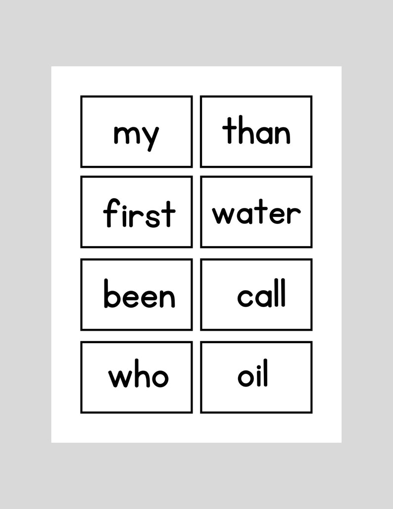 100 Sight Word Flash Cards Printable | Preschool & Kindergarten ...