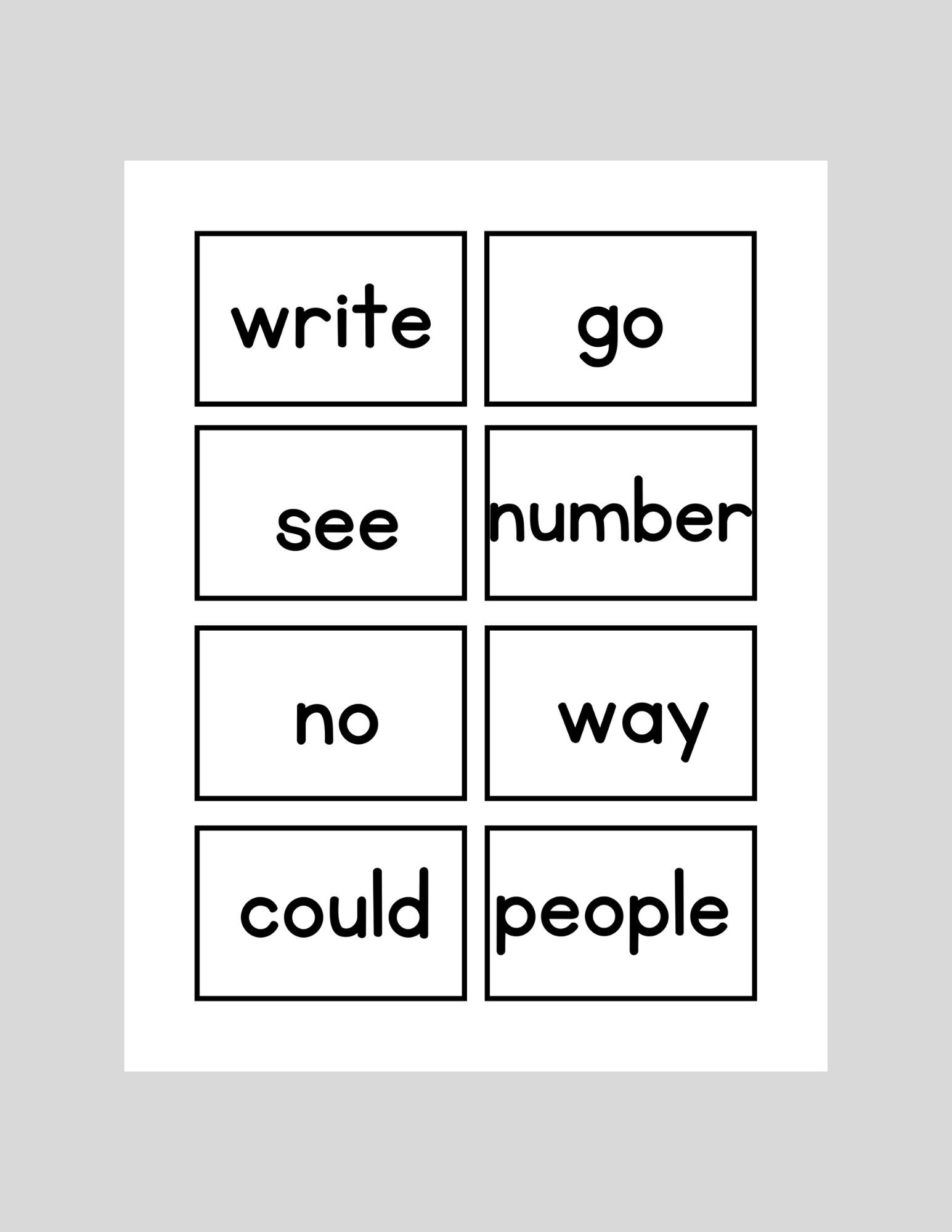 100 Sight Word Flash Cards Printable | Preschool & Kindergarten ...