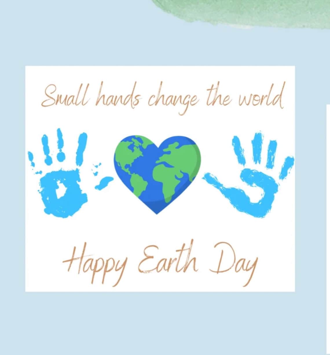 Earth Day Handprint Art, Earth Day Art for Kids, Earth Day Printable ...