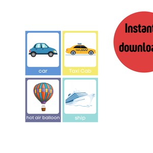 Transport Flashcards | Montessori Flashcards, Homeschool, Preschool ...