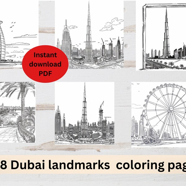 Landmark Coloring Pages - Etsy