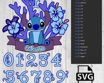 Stitch Cake Topper, Cake Topper With Shaker, SVG & PNG, Hawaiian Party ...