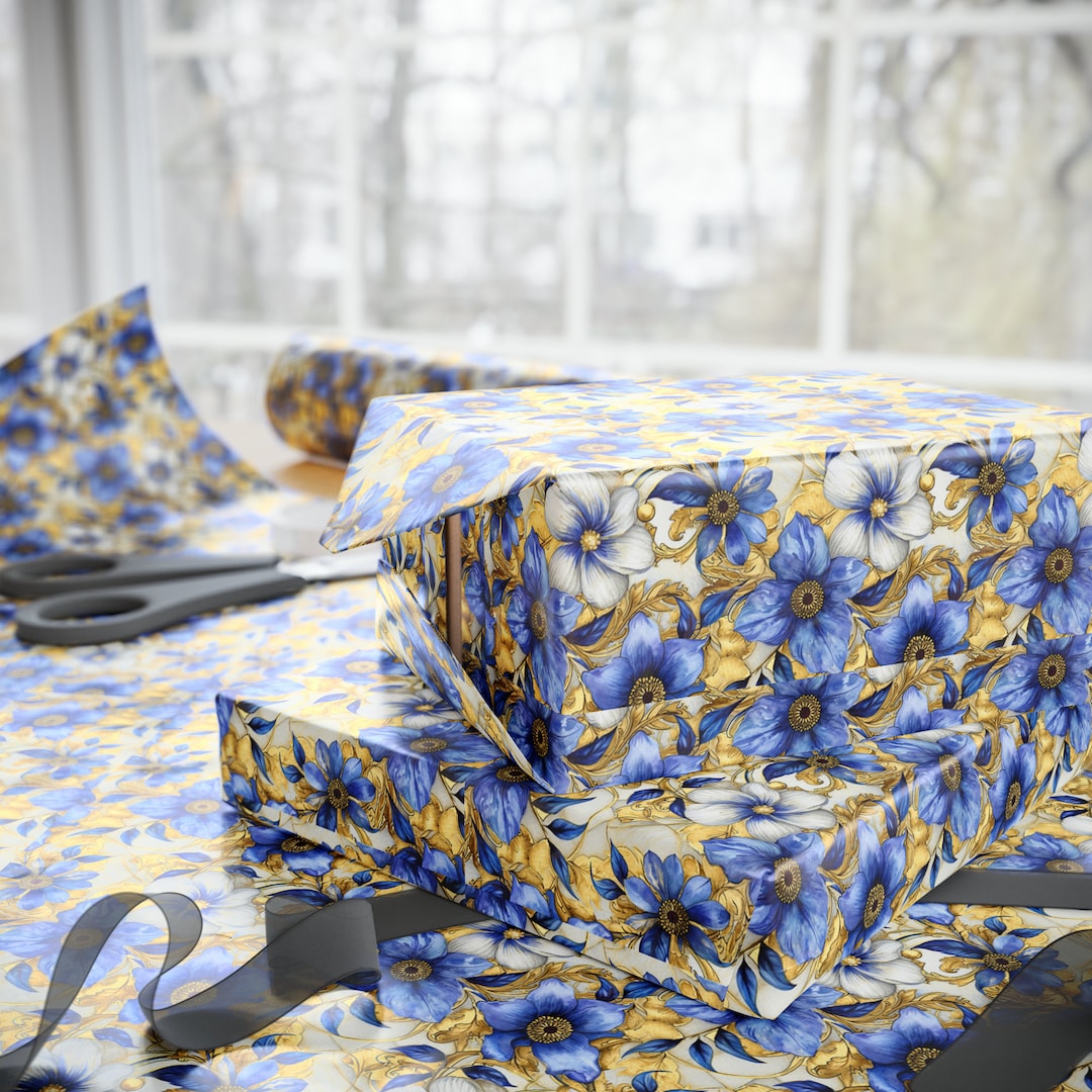 Venetian Inspired Wrapping Paper Floral Renaissance Gift Wrap Birthday ...