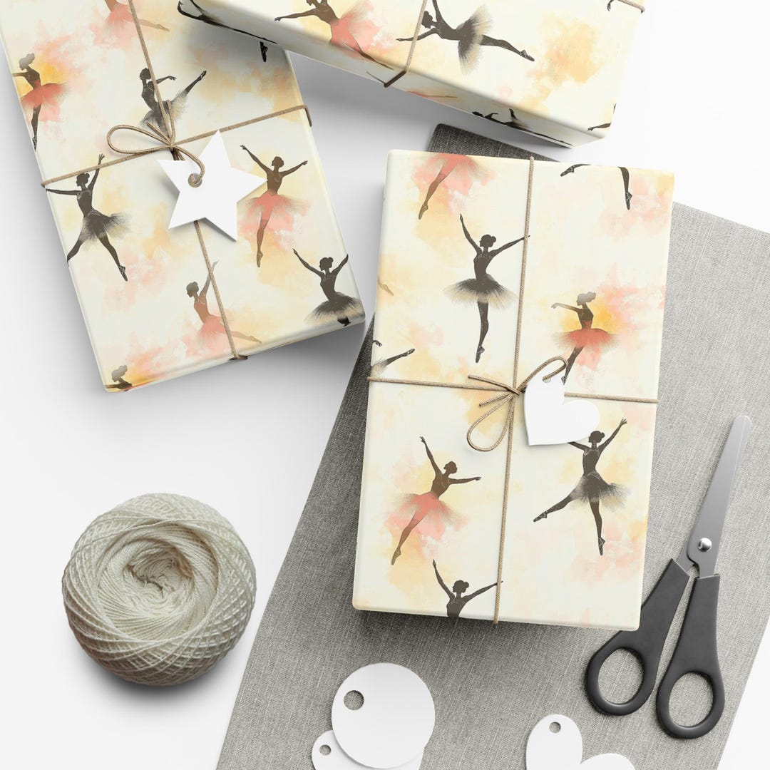 Elegant Ballerina Gift Wrap - Watercolor Ballet Dancer Wrapping Paper ...