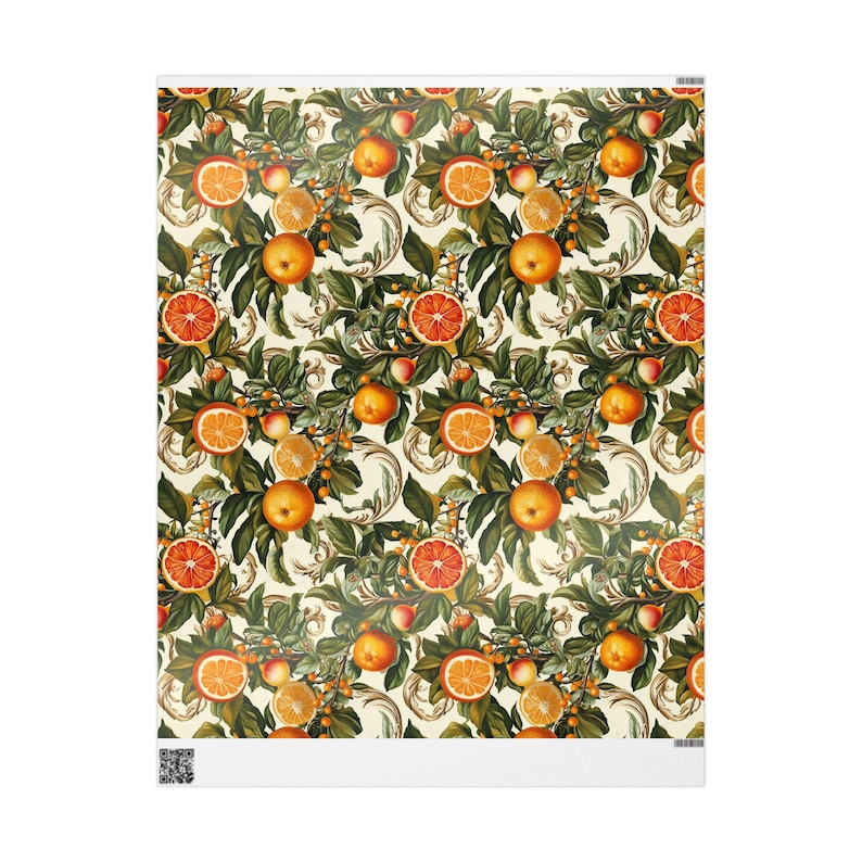 Vintage Citrus Fruit Gift Wrapping Paper - Orange and Lemon Botanical ...