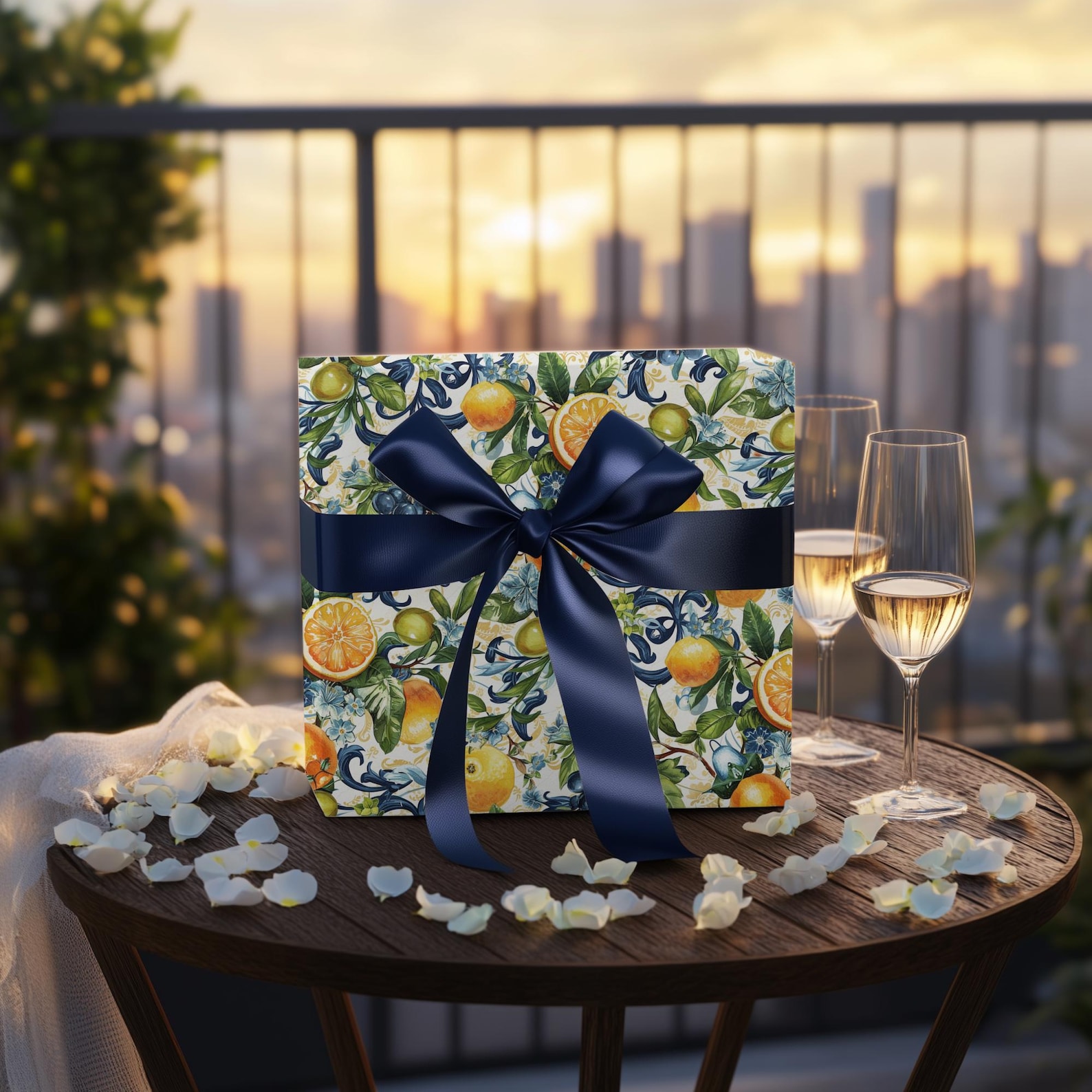 Citrus Fruit Gift Wrap - Vibrant Orange & Lemon Wrapping Paper With ...