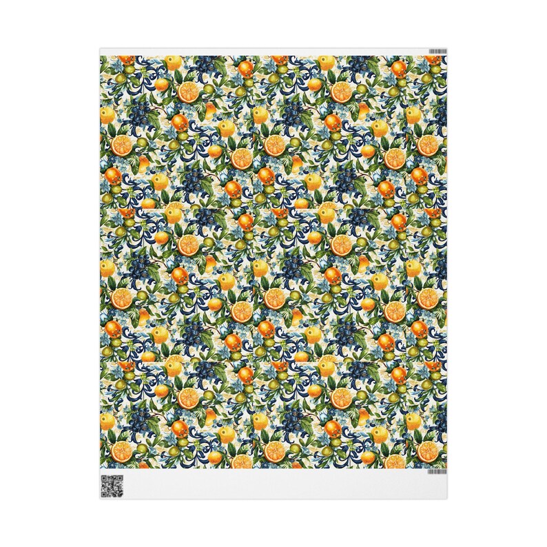 Citrus Fruit Gift Wrap - Vibrant Orange & Lemon Wrapping Paper With ...