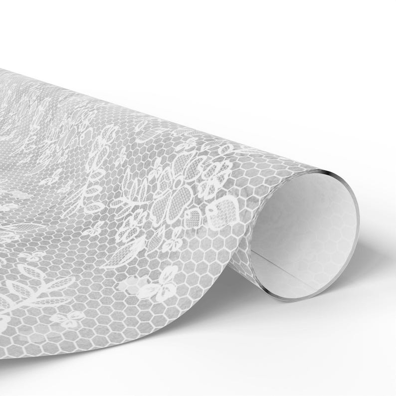 Gray Lace Optic Gift Wrap: Elegant, Neutral Design for All Occasions - Etsy
