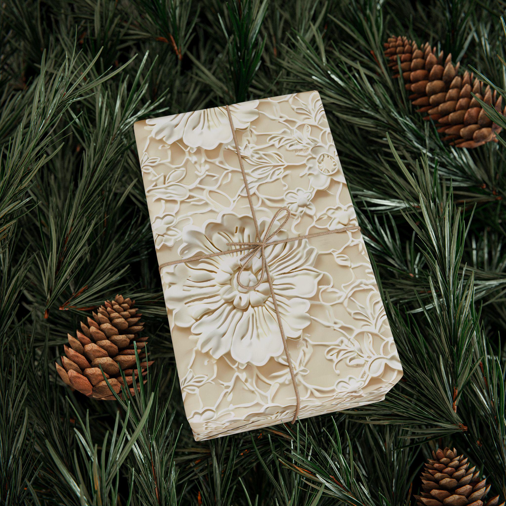 Gift Wrap Elegant Floral Embossed Look Wrapping Paper Elegant Gift Wrap ...