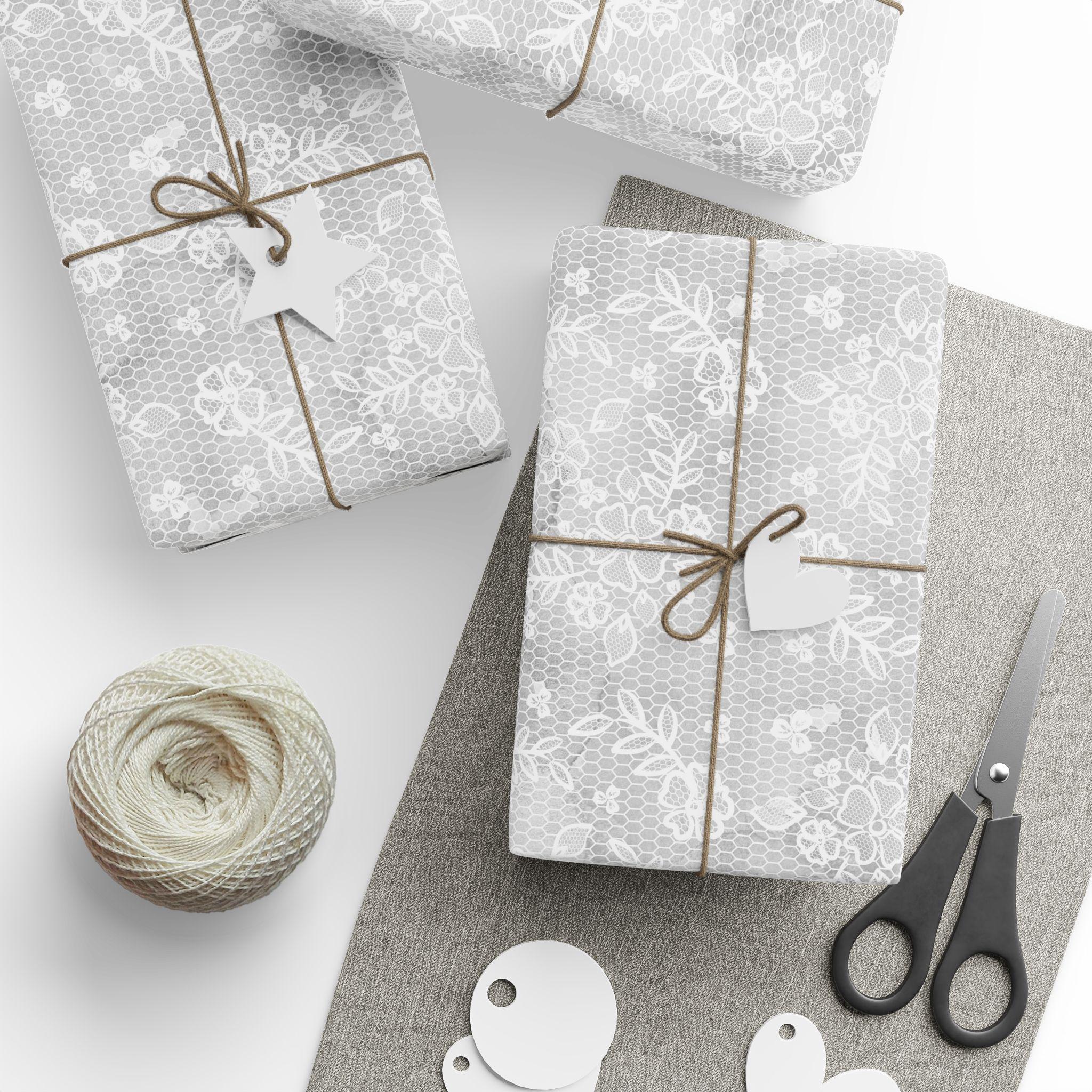 Gray Lace Optic Gift Wrap: Elegant, Neutral Design for All Occasions - Etsy