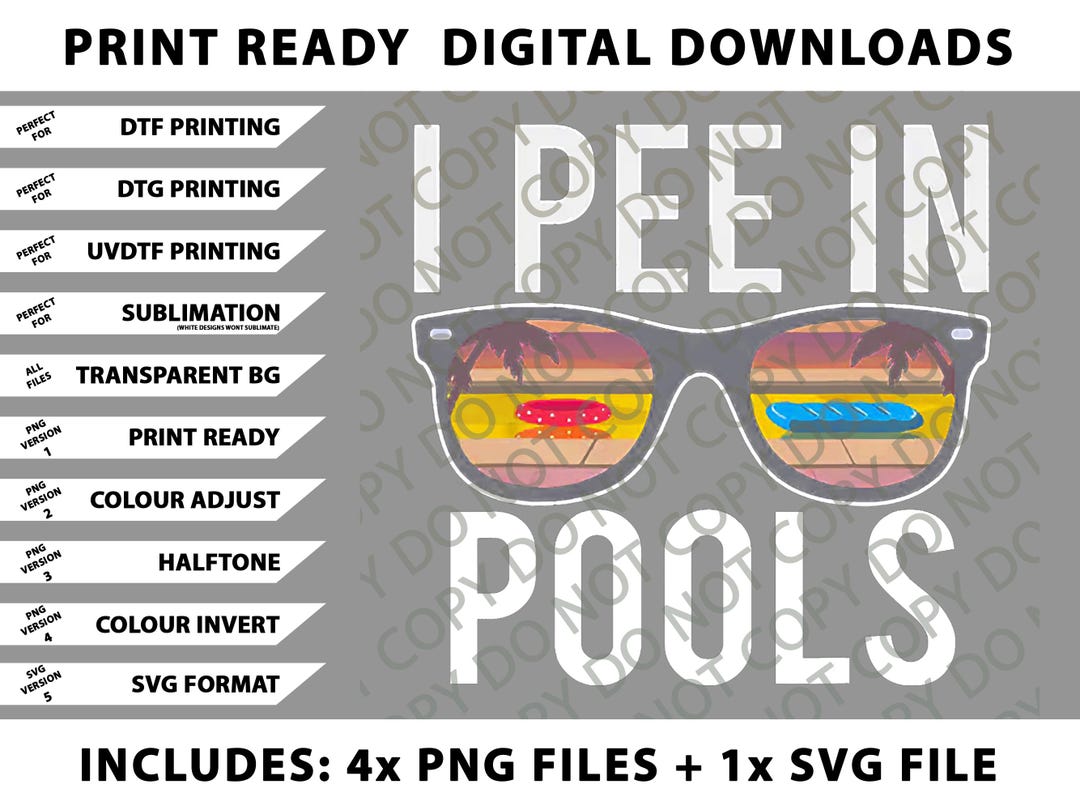 I Pee in Pools Png Bundle, SVG Files, Digital Downloads - Etsy