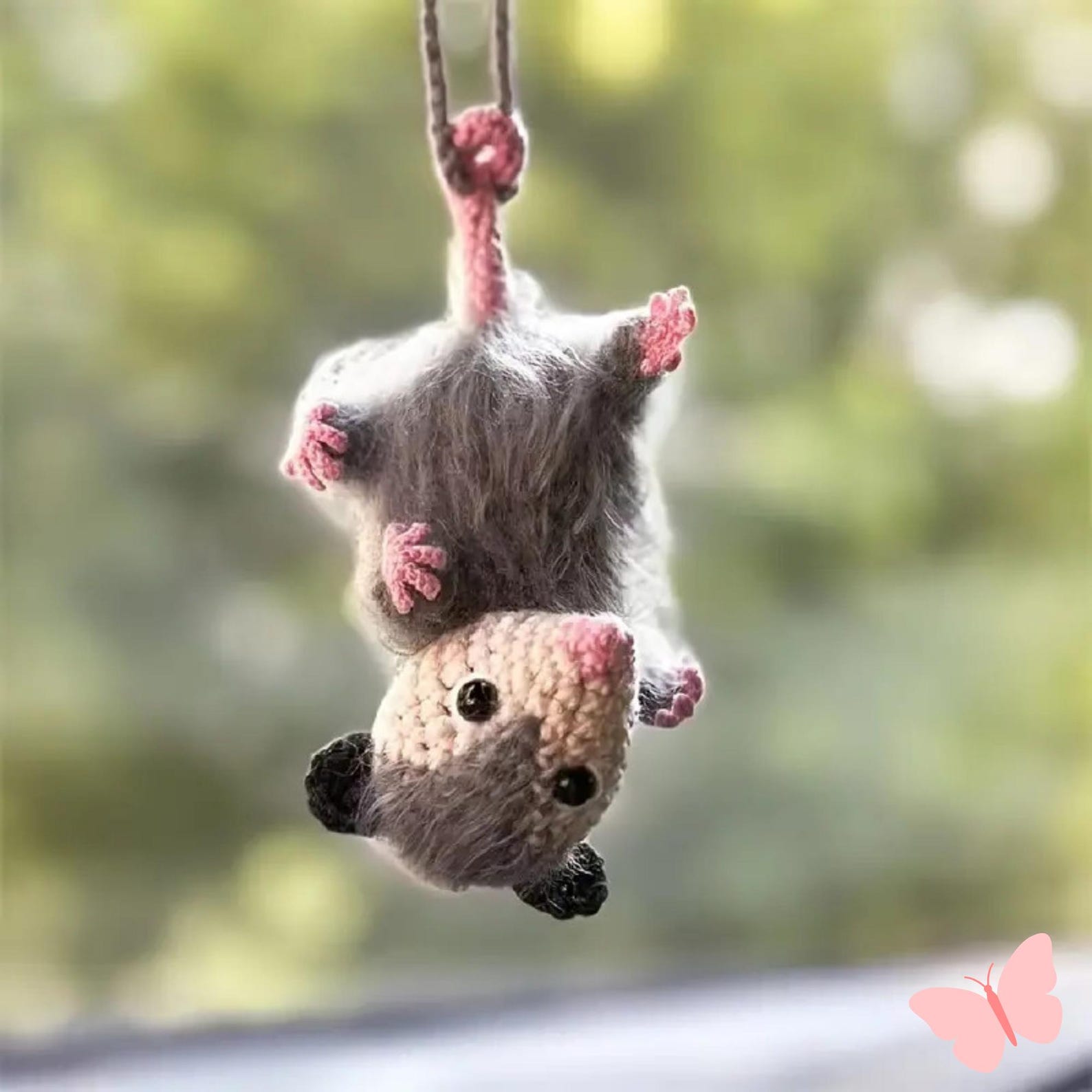 Possum Car Charm, Cute Opossum Hanging Accessories Decor, Crochet ...