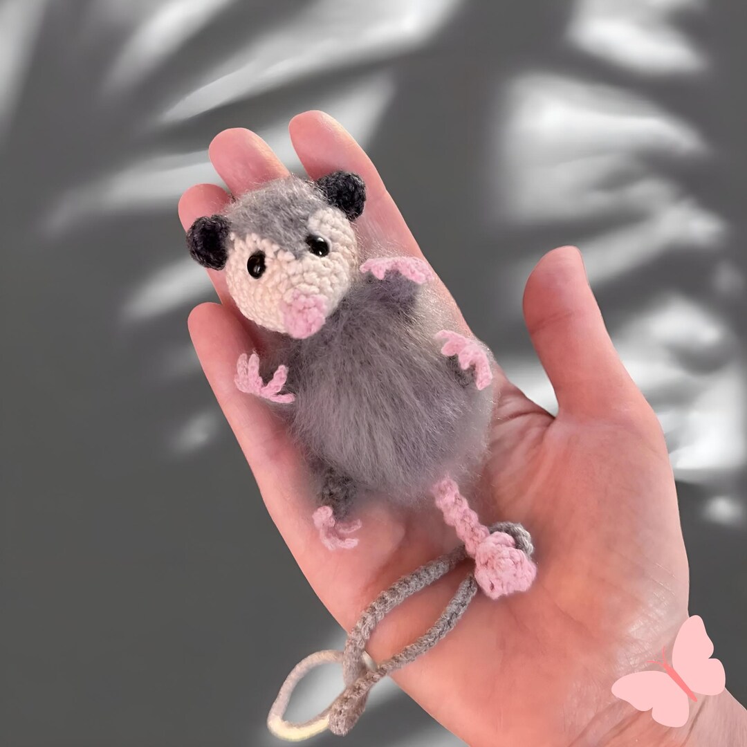 Possum Car Charm, Cute Opossum Hanging Accessories Decor, Crochet ...