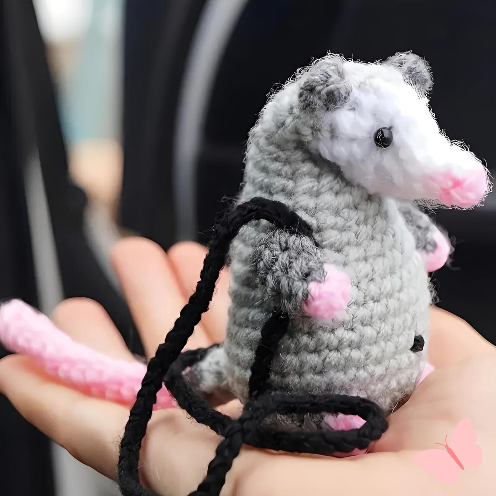 Possum Car Charm, Cute Opossum Hanging Accessories Decor, Crochet ...