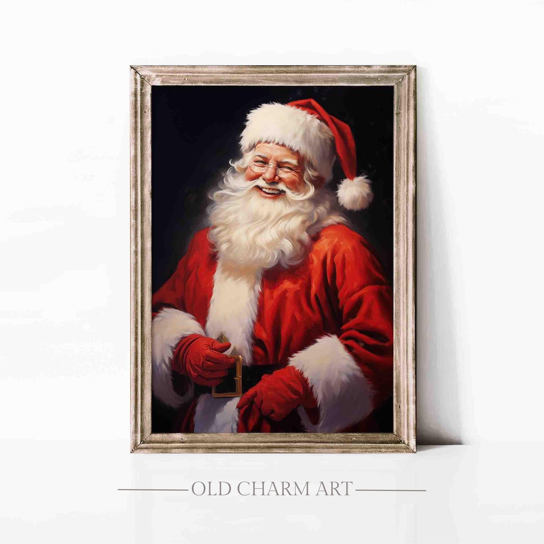 Printable Vintage Santa Claus Wall Art, Christmas Print, Christmas ...