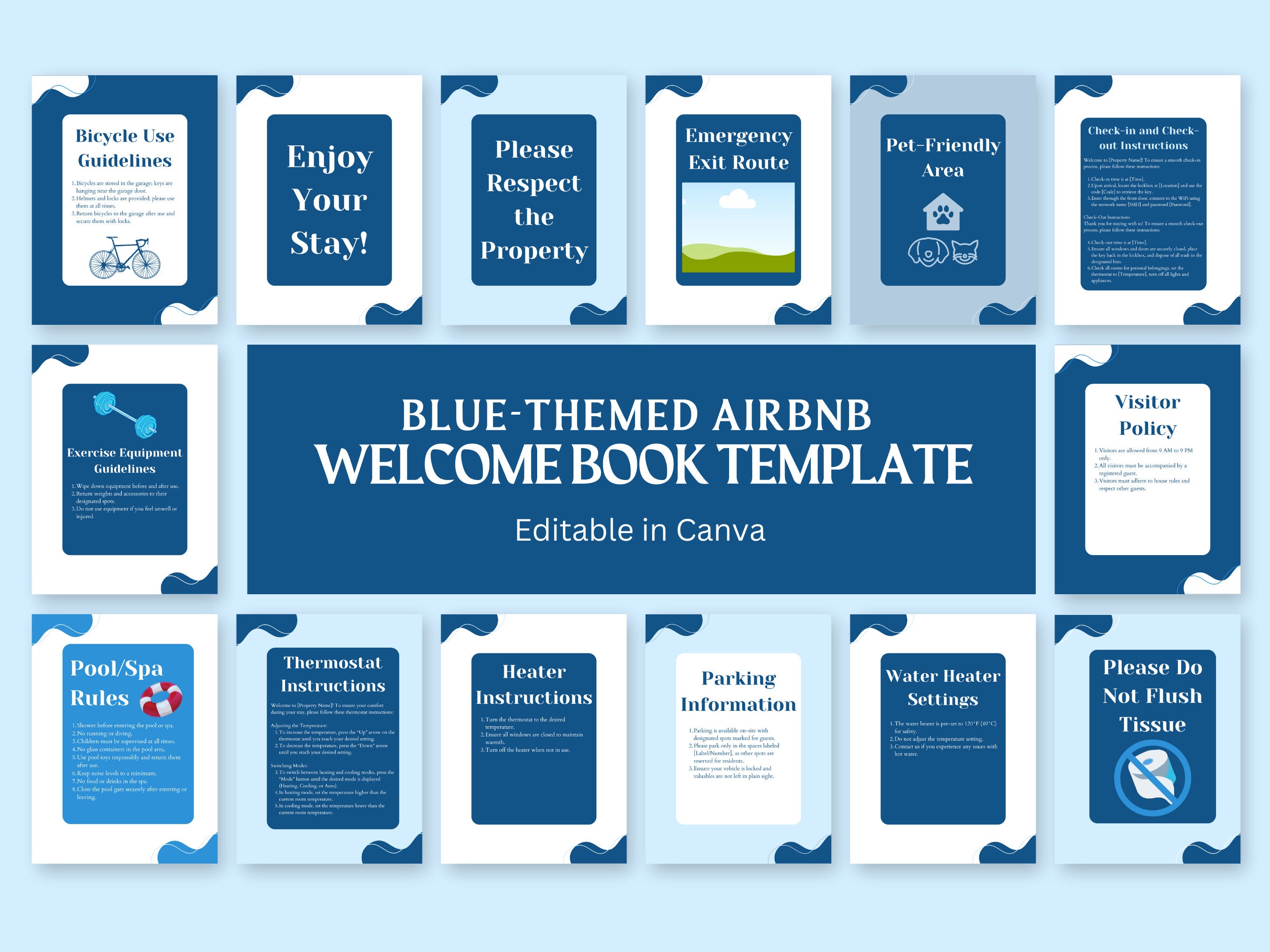 Airbnb Sign Bundle Template | Airbnb Vacation Rental Signage, Signs for ...